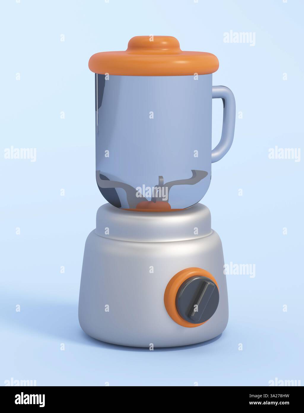 Cartoon electric blender isolated on blue background. 3D illustration ...