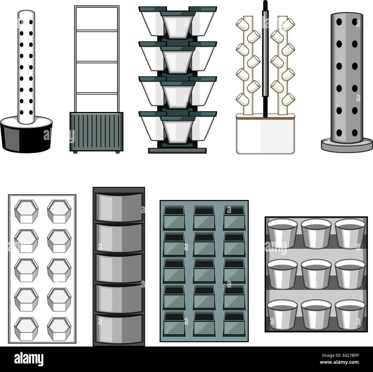 indoor vertical garden set cartoon vector illustration Stock Vector ...