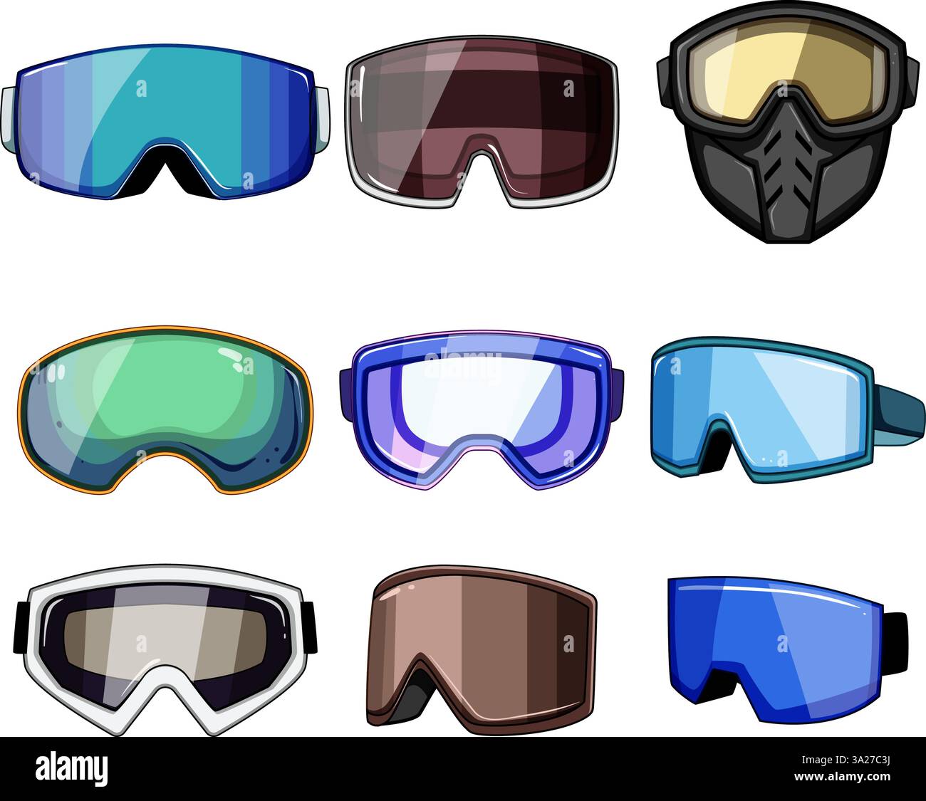 goggles ski set cartoon vector illustration Stock Vector Image & Art ...