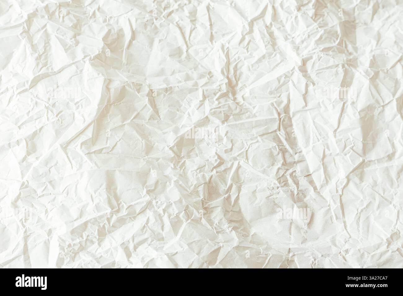 Close-up of crumpled white paper texture with soft natural lighting ...