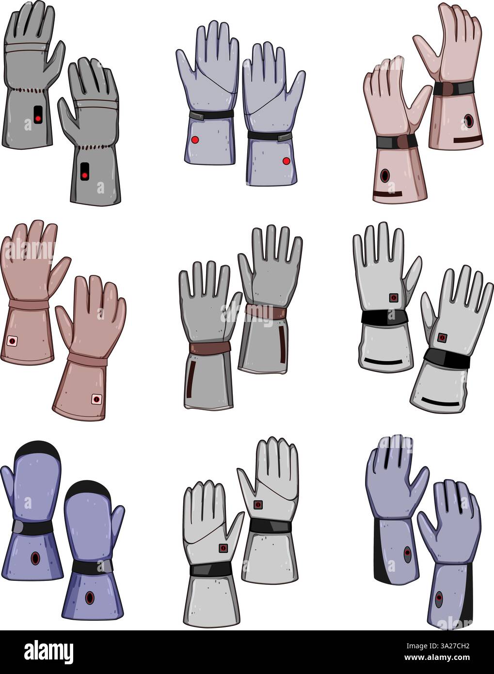gloves heated set cartoon vector illustration Stock Vector Image & Art ...