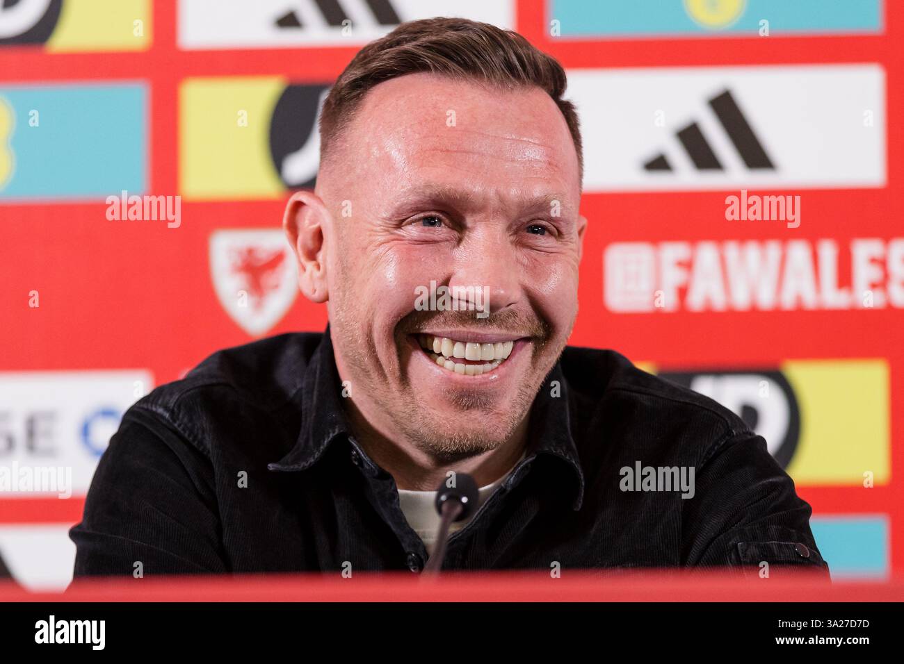 PONTYCLUN, UK. 12th Mar, 2025. Wales National Team Manager Craig ...