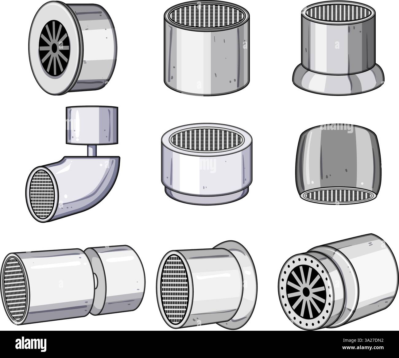 faucet aerator set cartoon vector illustration Stock Vector Image & Art ...