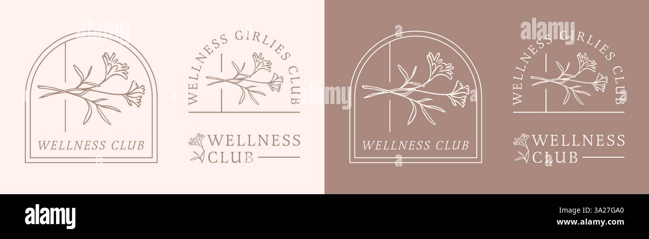 Wellness club logo girls girlies women self care healthy living badge ...