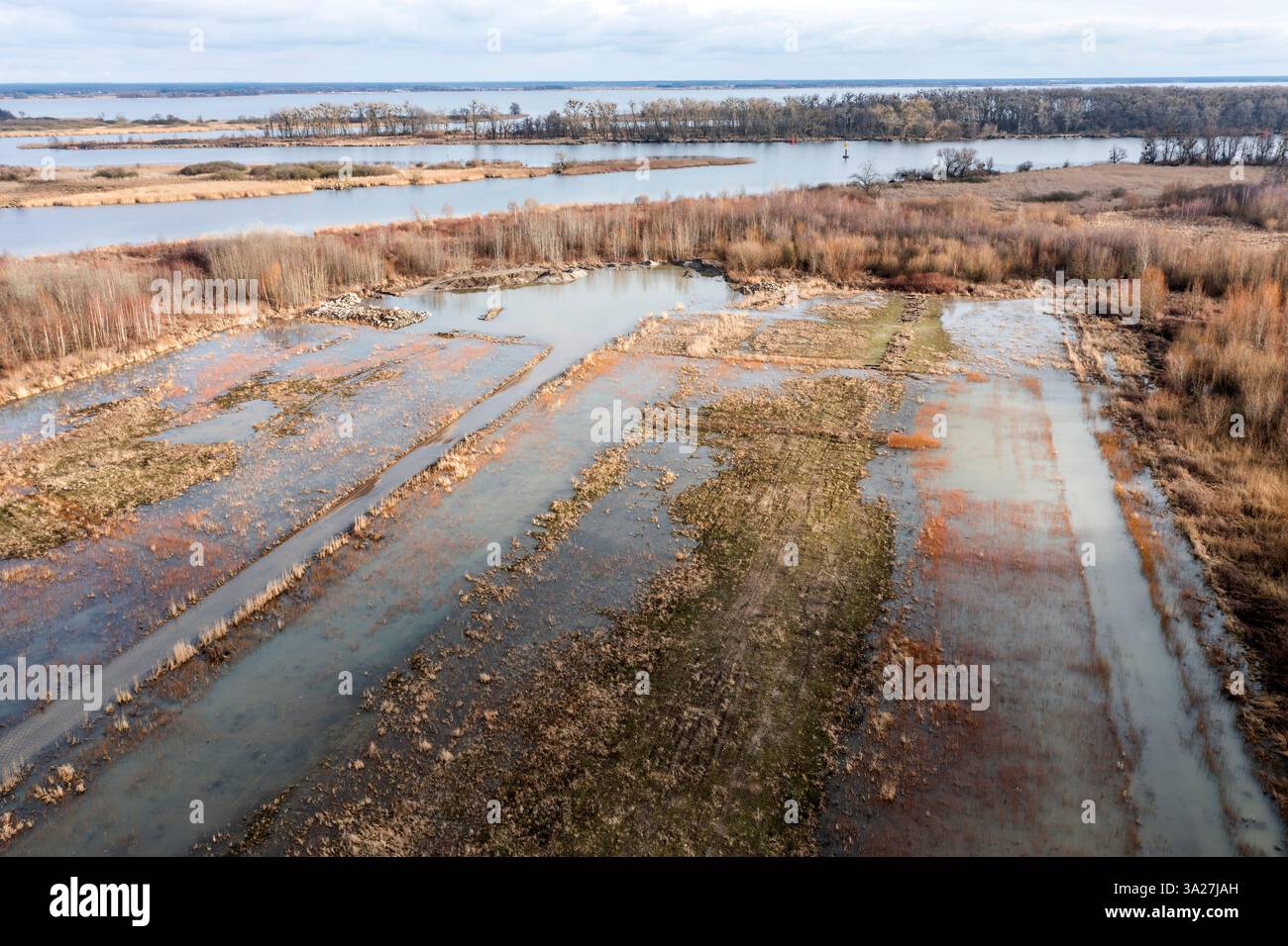 Aerial view flooded farmland trees hi-res stock photography and images ...