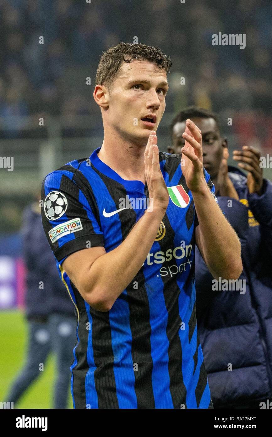 Benjamin Pavard FC Internazionale celebrates victory at the end match ...