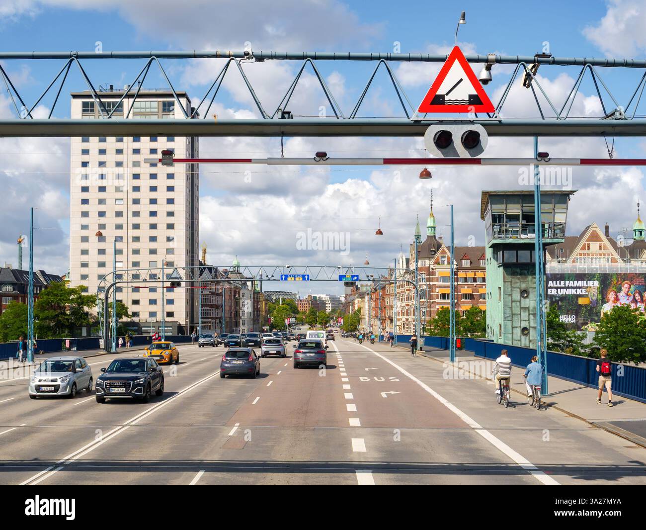 Langebro bridge in Copenhagen between Inner City and Amager with lanes ...