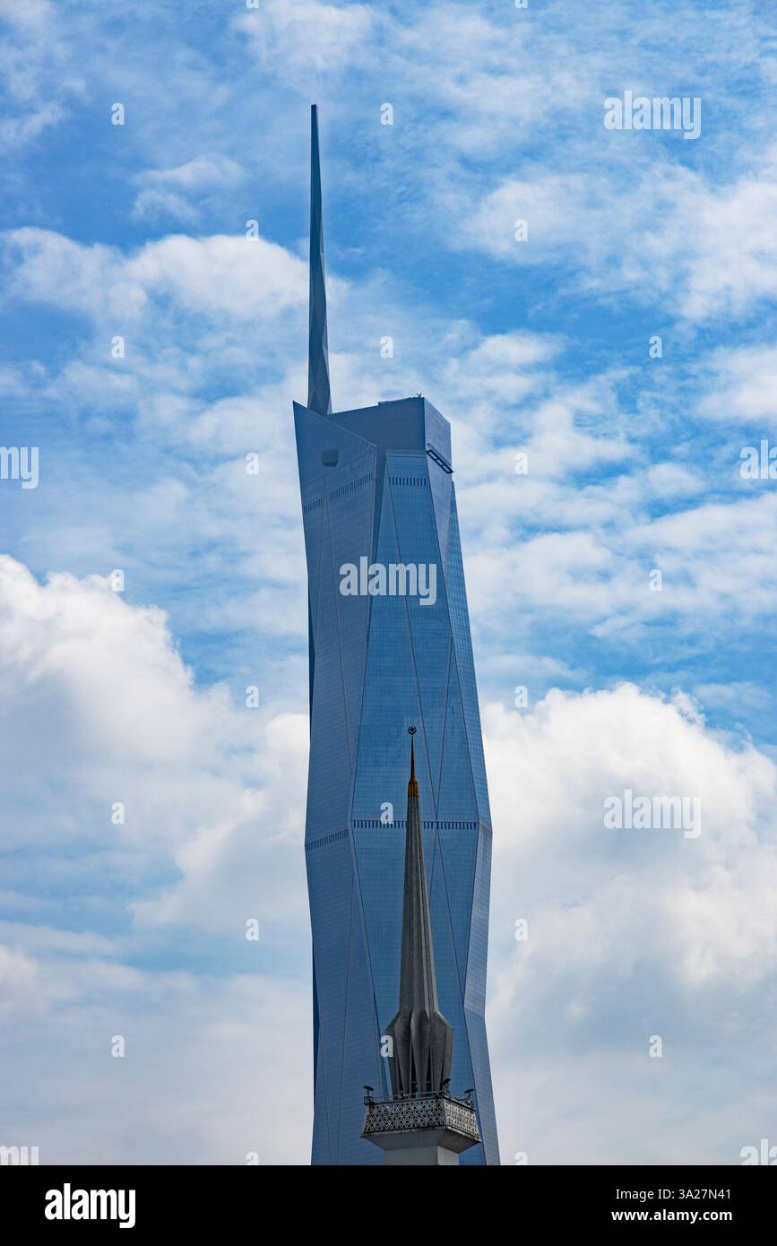 Merdeka 118 and minaret of National Mosque of Malaysia, Kuala Lumpur ...