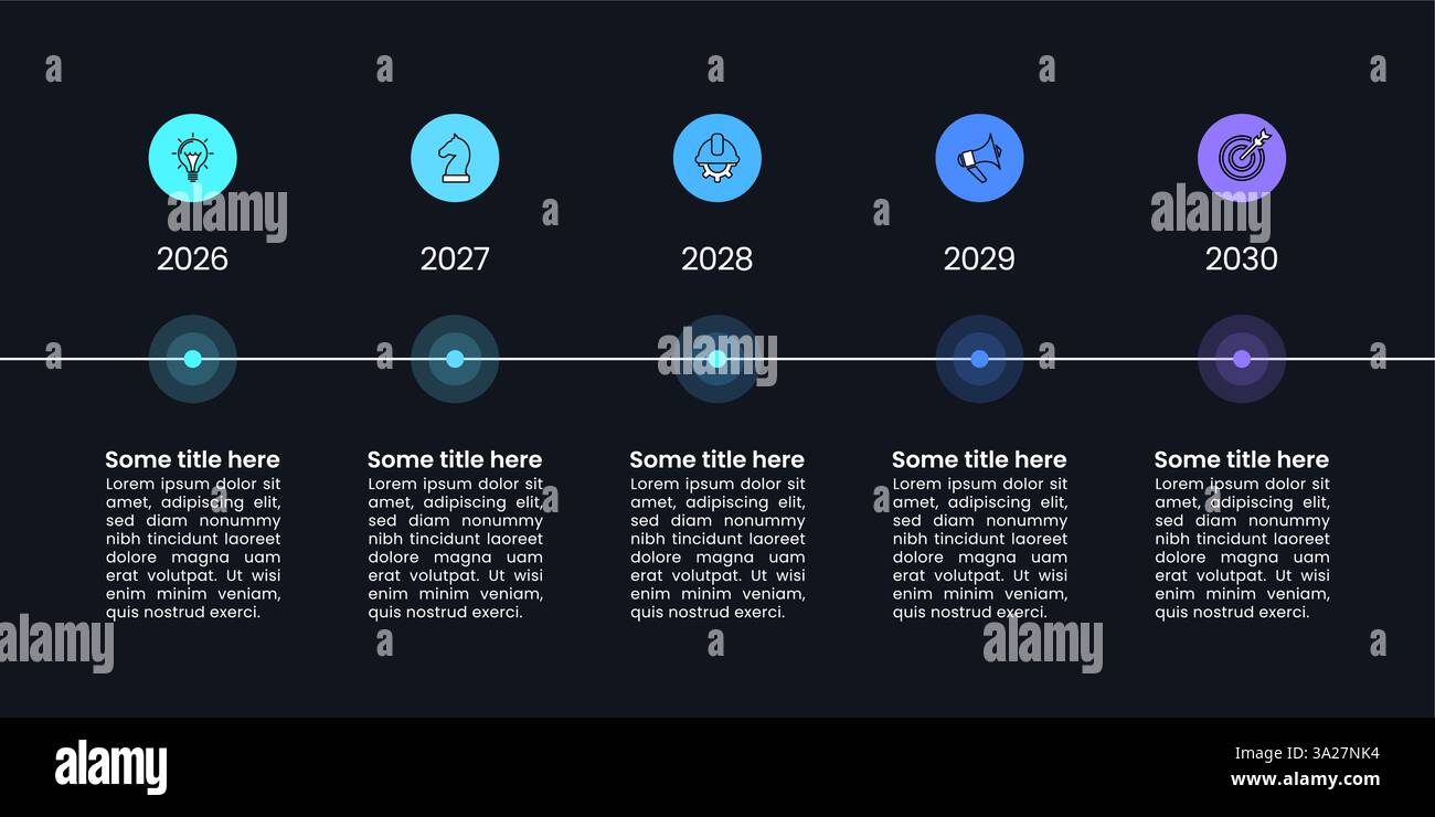 Infographic template with icons and 5 options or steps. Horizontal ...