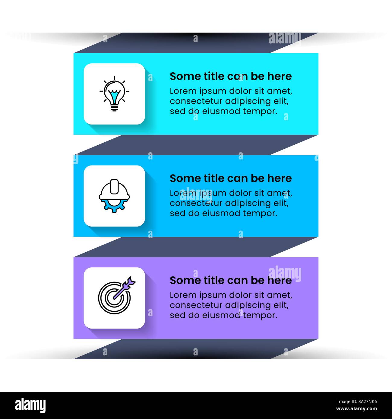 Infographic template with icons and 3 options or steps. Connected ...