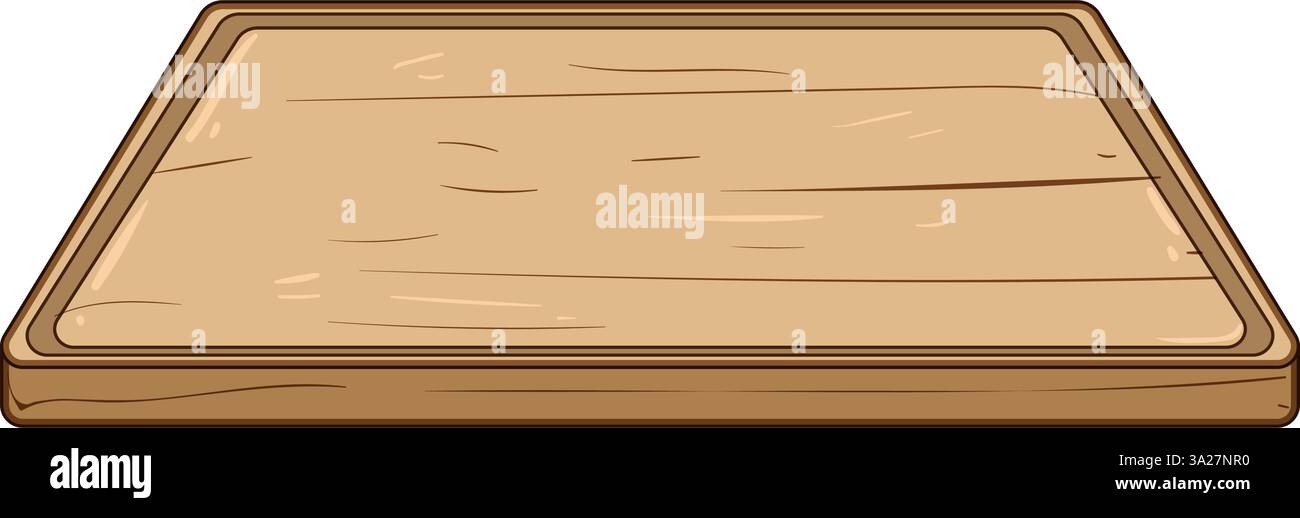 block wooden cutting board cartoon vector illustration Stock Vector ...