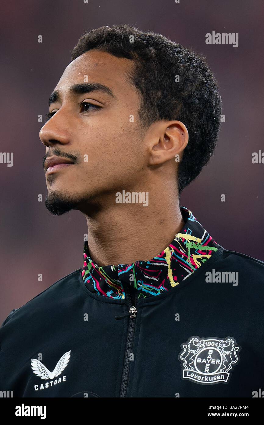 LEVERKUSEN, GERMANY - MARCH 11: Arthur of Bayer 04 Leverkusen during ...