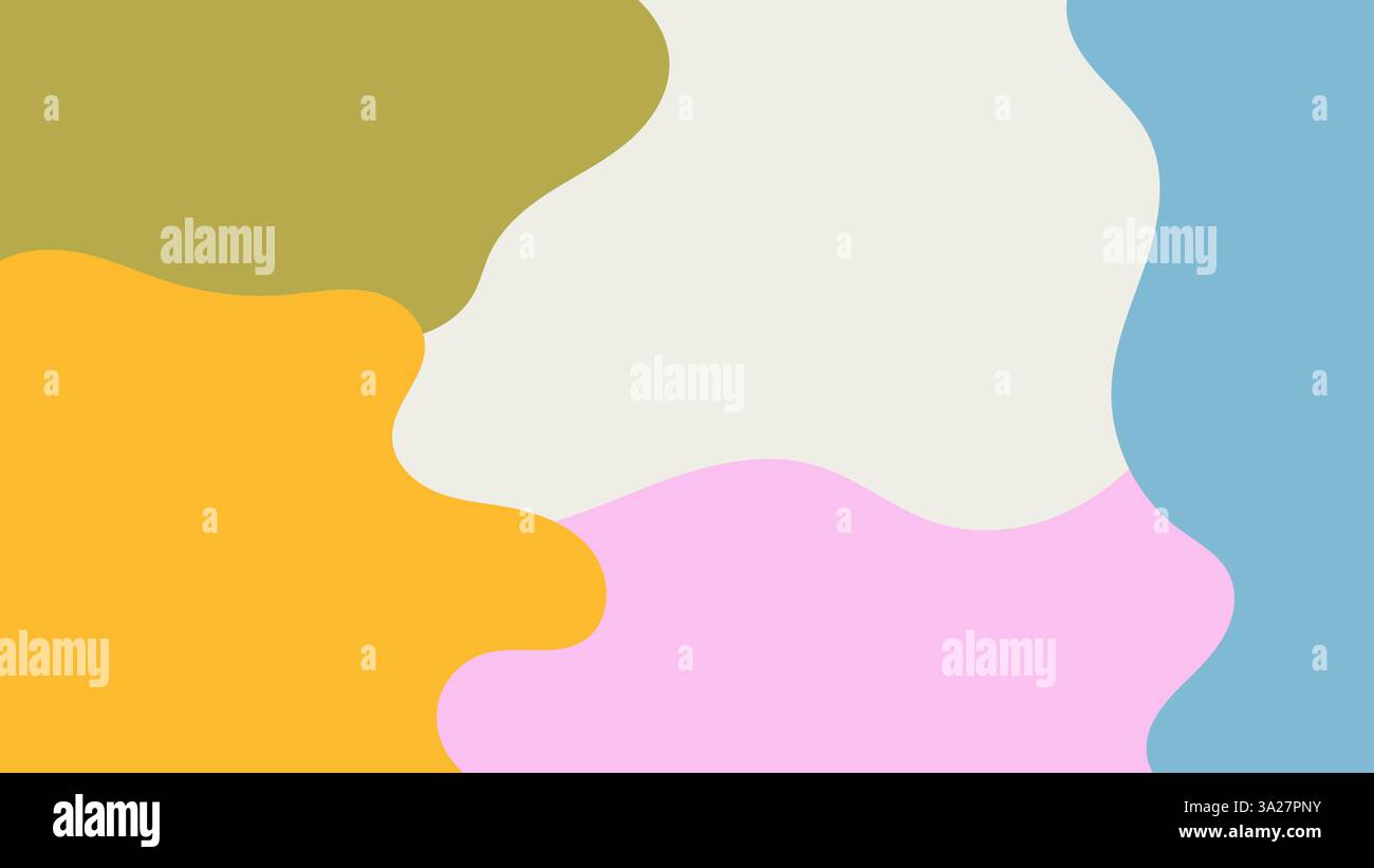 Simple abstract colorful background with hand drawn liquid shapes. Fun ...