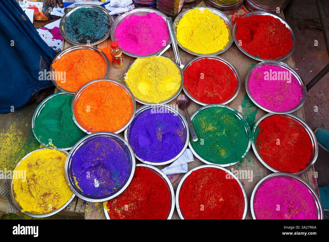 Gulal (paint powder) used to celebrate the Holi Festival on sale in the ...