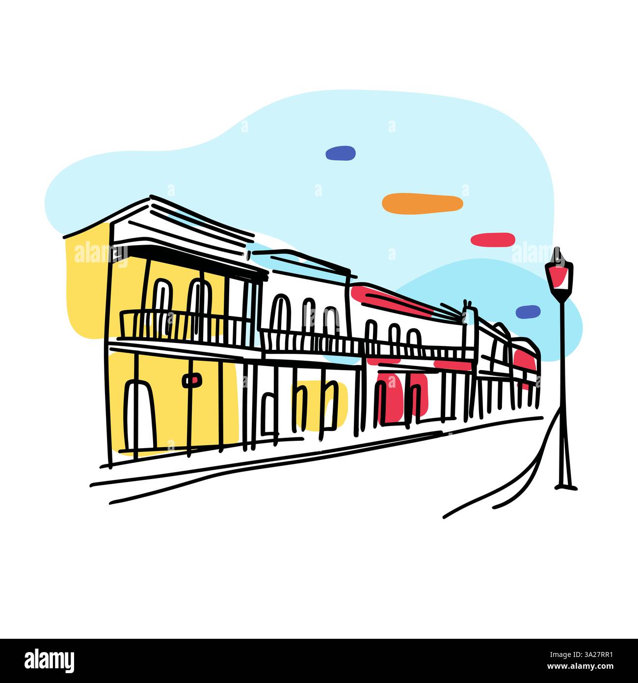 Simple minimalist drawing of Bourbon Street. Bourbon Street ...
