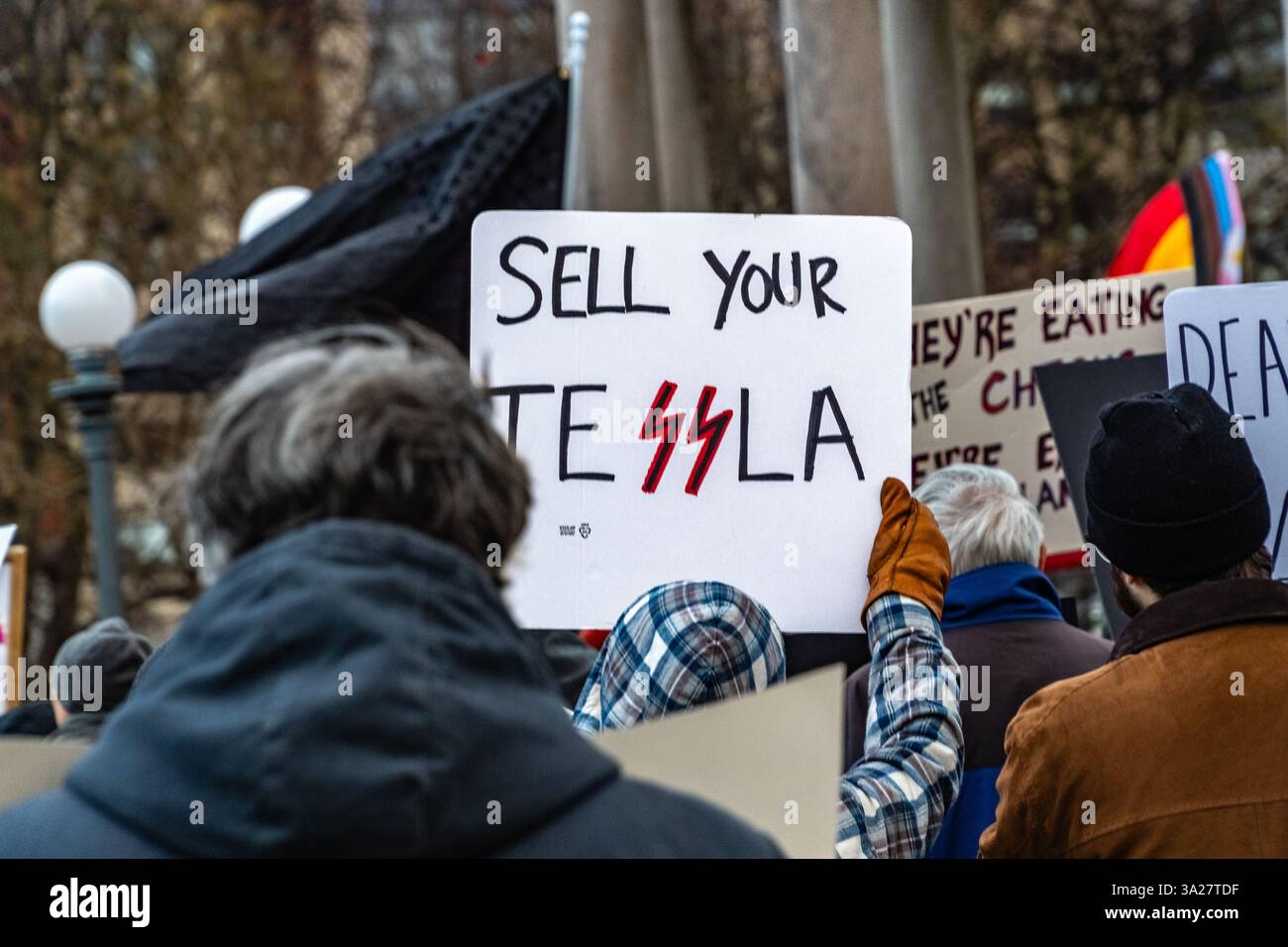 Anti elon musk protest signs hi-res stock photography and images - Alamy