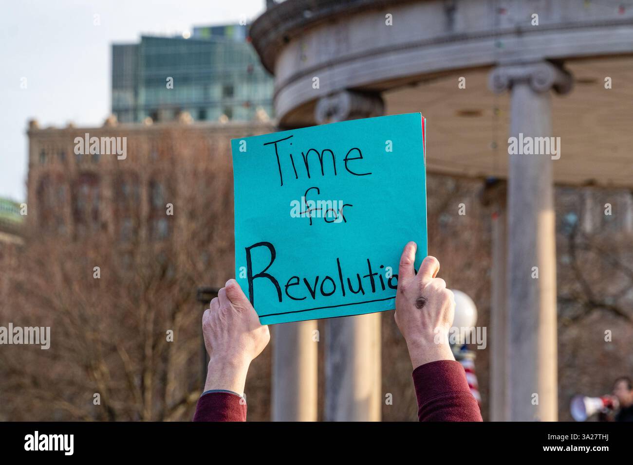 Boston, MA, US-March 4, 2025: Anti-Trump protest in Boston Common ...