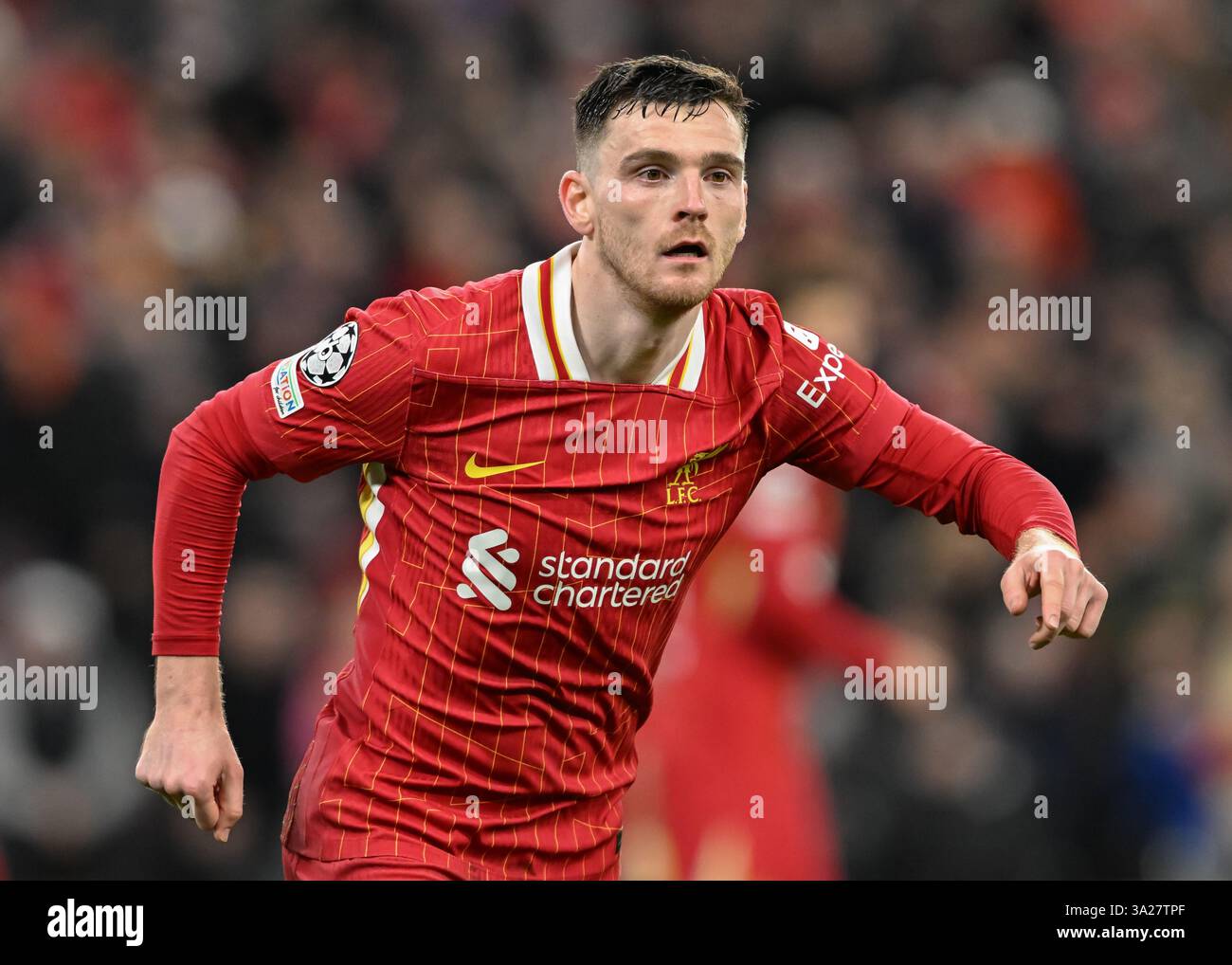 Liverpool, England, 11th March 2025. Andrew Robertson of Liverpool ...