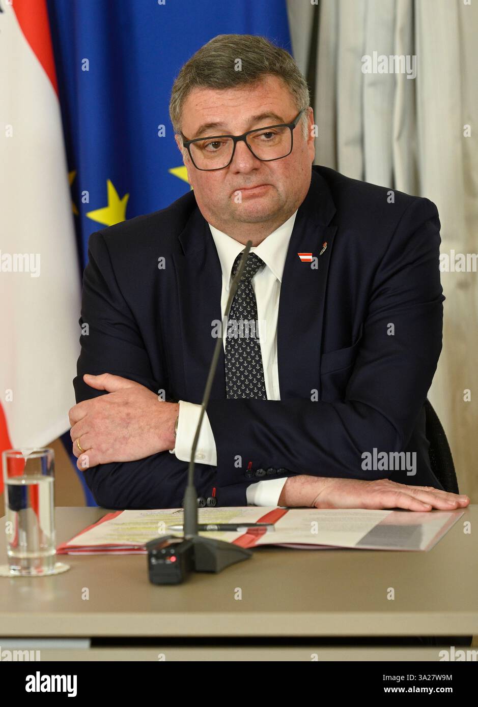 Vienna, Austria. 12th Mar, 2025. Press foyer after the Council of ...