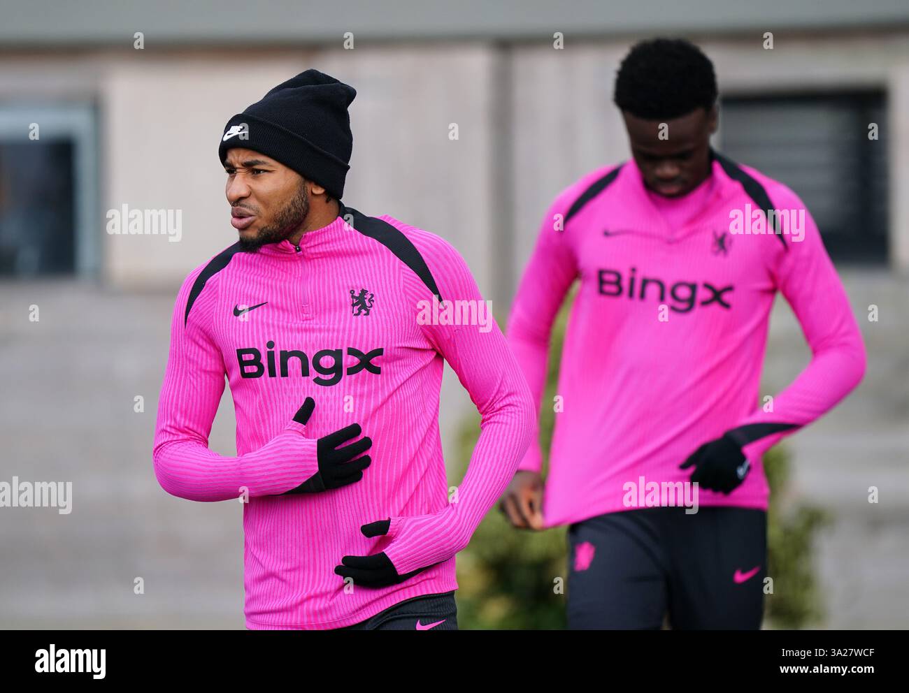 Chelsea's Christopher Nkunku during a training session at at Cobham ...