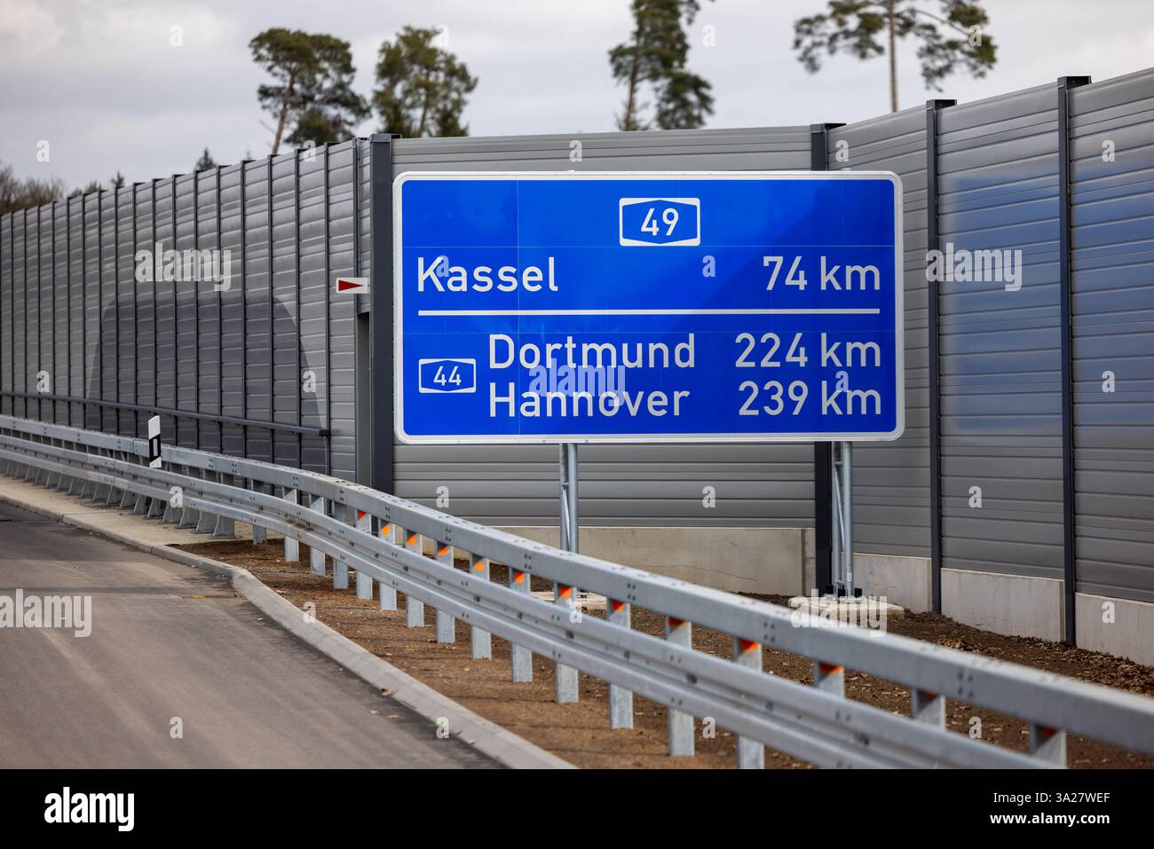 Schwalmstadt, Germany. 12th Mar, 2025. The new section of the A49 from ...