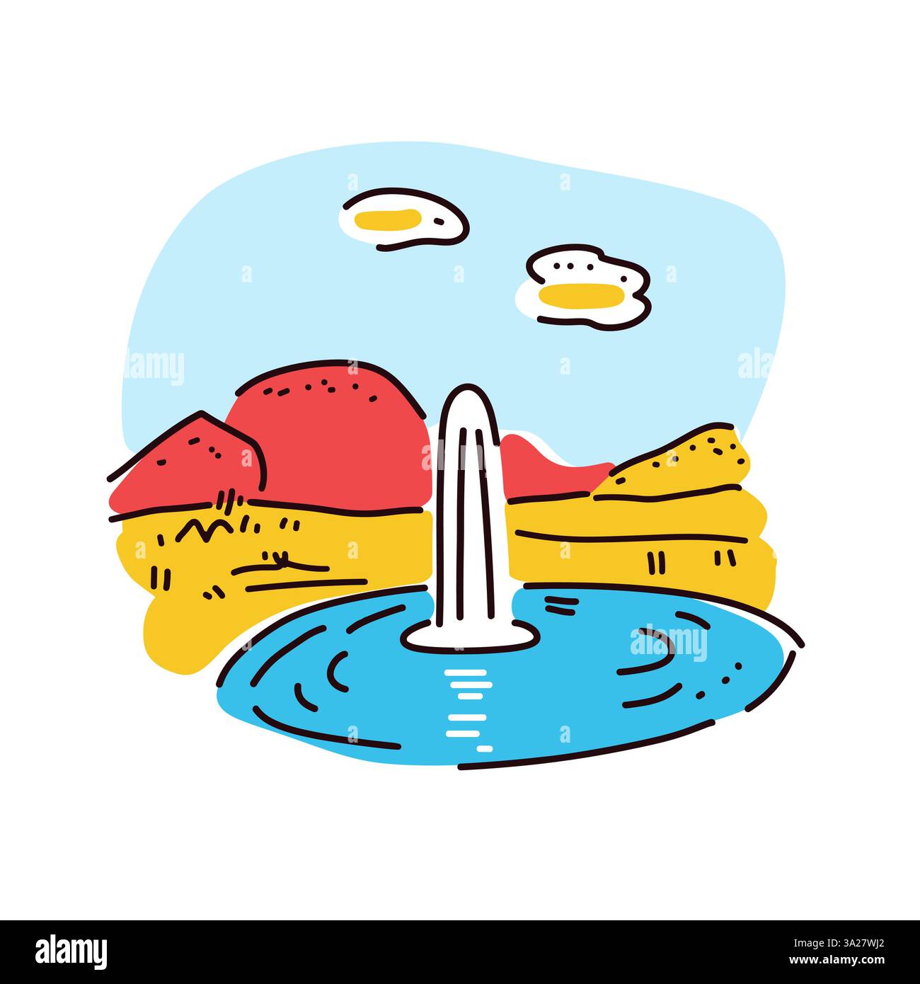 Simple minimalist drawing of Yellowstone National Park.Yellowstone ...