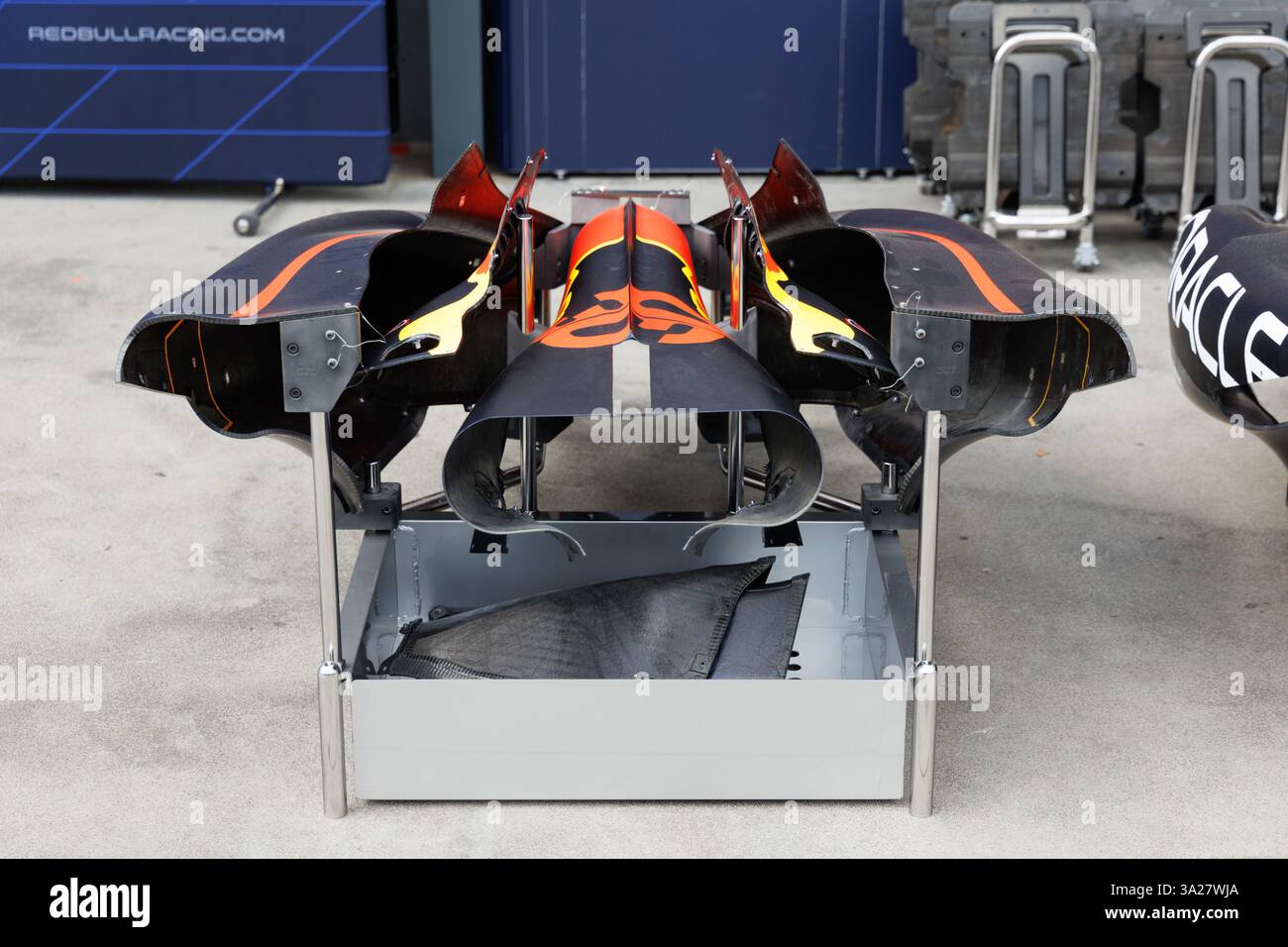 Bodywork of the Oracle Red Bull Racing car in pit lane ahead of the F1 ...