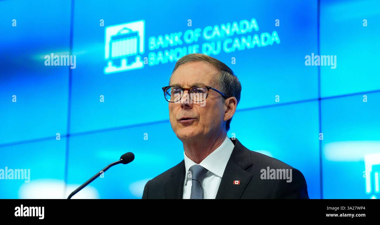 Ottawa, Canada. 12th Mar, 2025. Bank of Canada Governor Tiff Macklem ...
