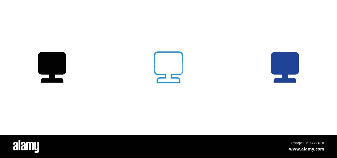 Computer monitor icon vector, monitor silhouette vector in trendy flat style illustration ...