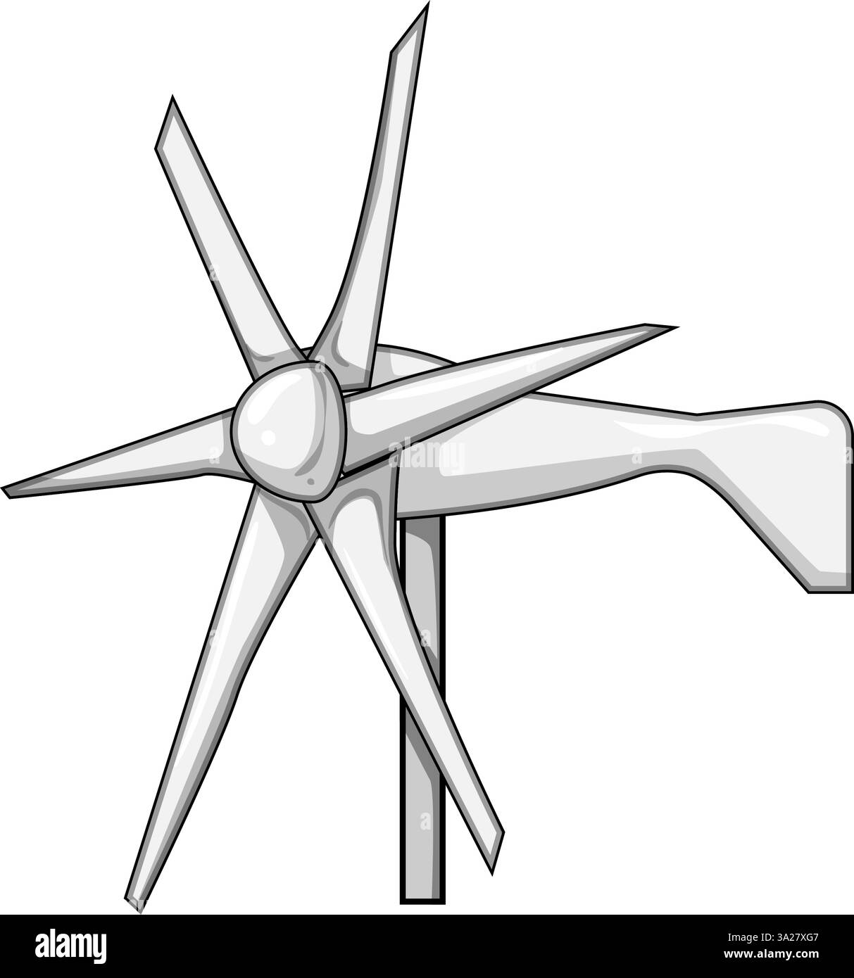 energy wind turbine home use cartoon vector illustration Stock Vector ...