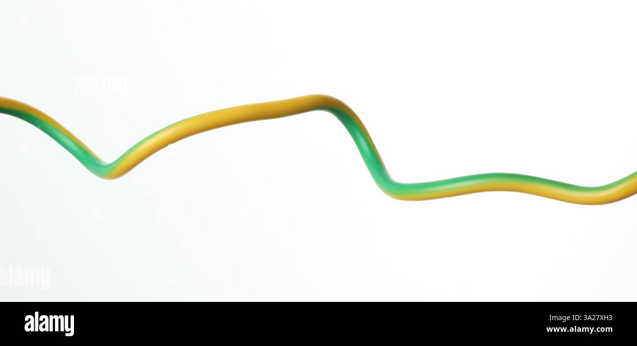 One colorful electrical wire on white background Stock Photo - Alamy