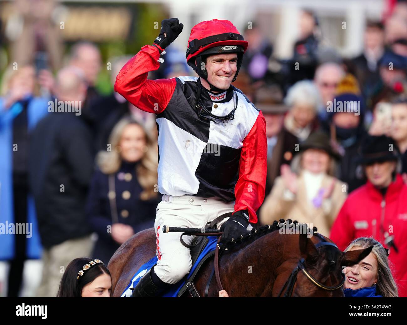 Danny Mullins aboard Jimmy Du Seuil after winning the Coral Cup ...