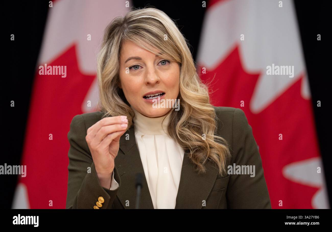 Ottawa, Canada. 12th Mar, 2025. Foreign Affairs Minister Melanie Joly ...