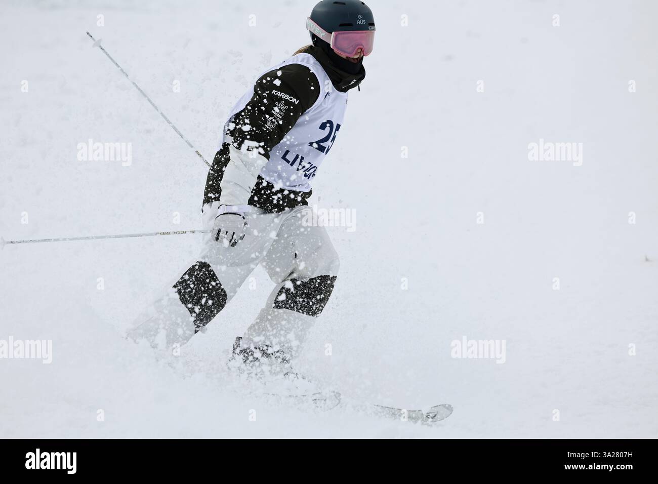 Livigno. 12th Mar, 2025. Charlotte Wilson of Australia reacts after the ...
