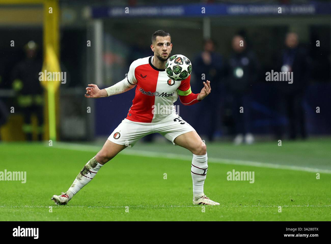 Milano, Italy. 11th Mar, 2025. David Hancko of Feyenoord in action ...
