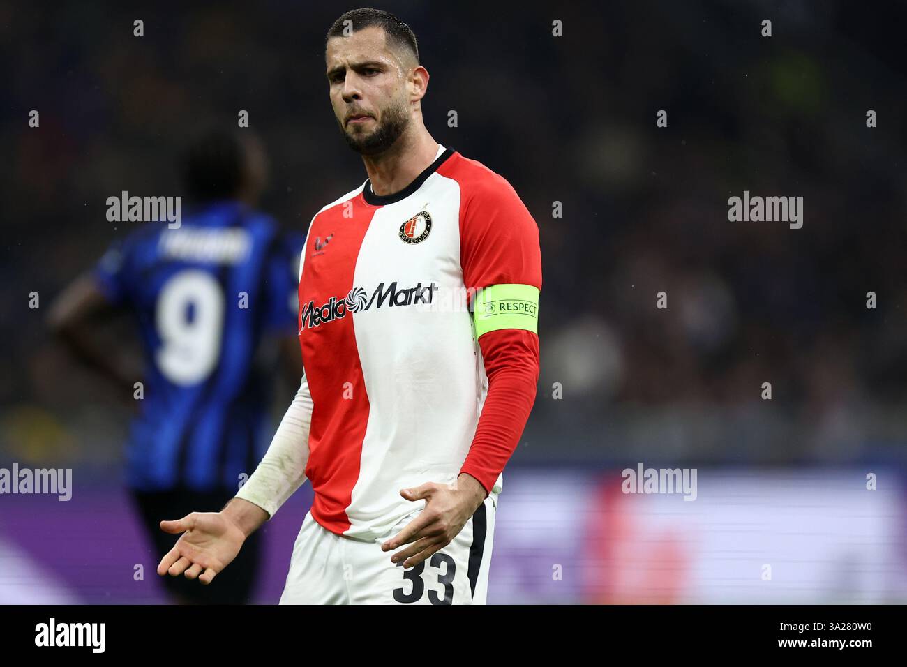 David Hancko of Feyenoord looks on during the UEFA Champions League ...