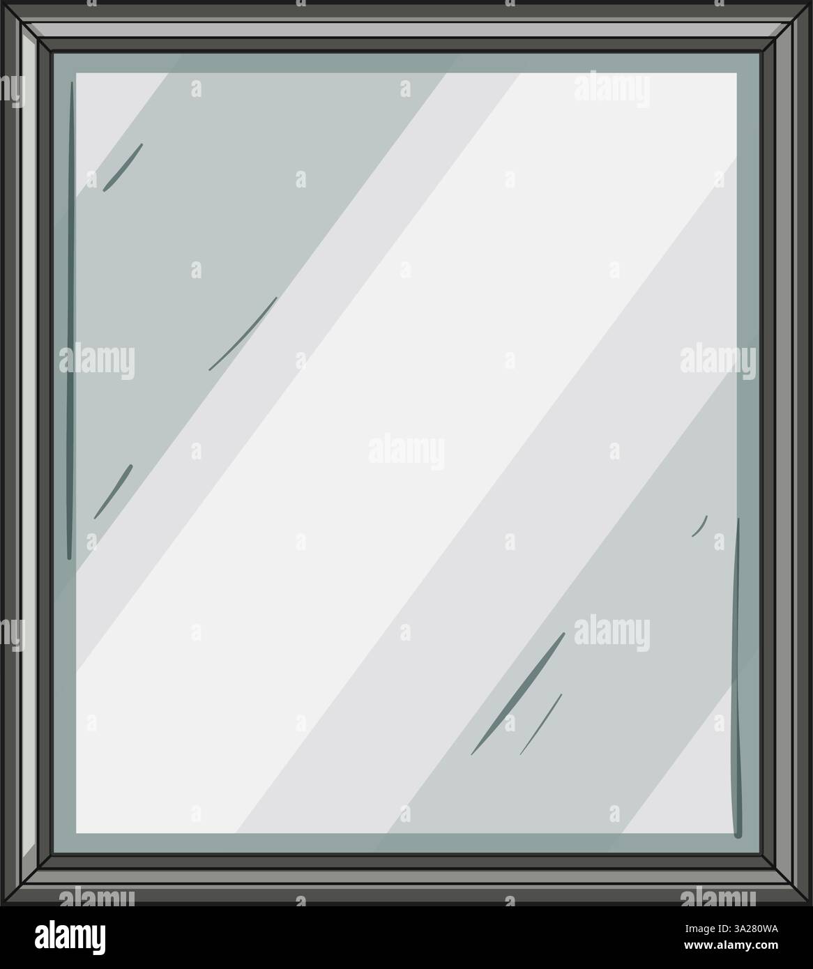 accent wall mirror cartoon vector illustration Stock Vector Image & Art ...