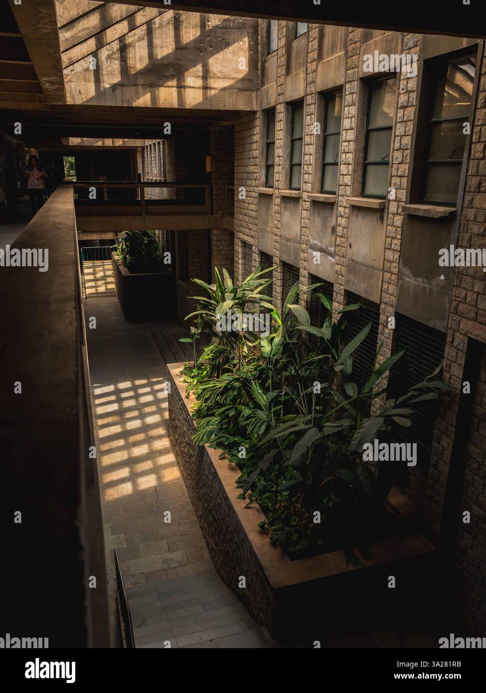 Modern Brutalist-style building in Bangalore, India, featuring ...