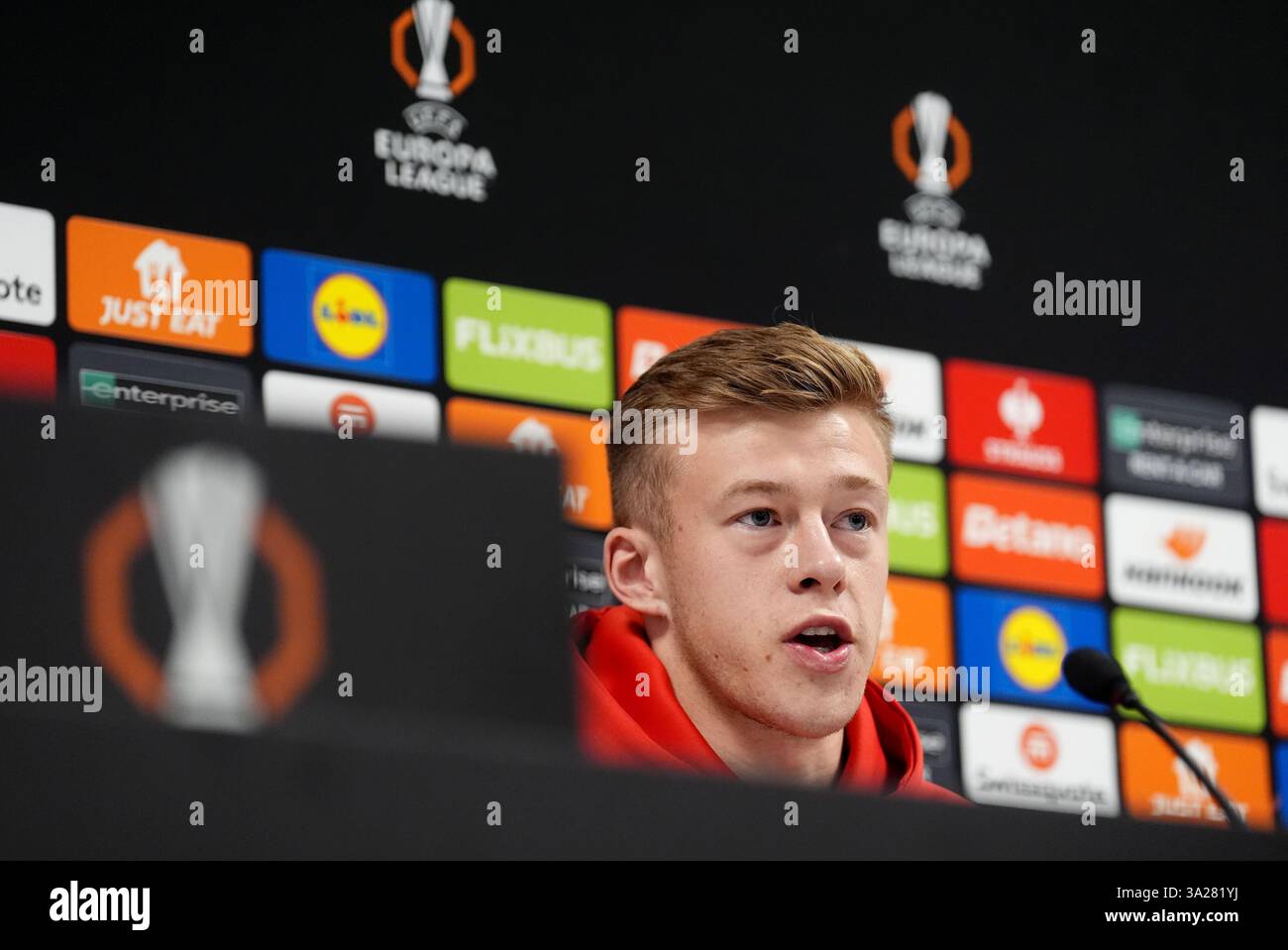 Rangers' Connor Barron during a press conference at Ibrox Stadium ...