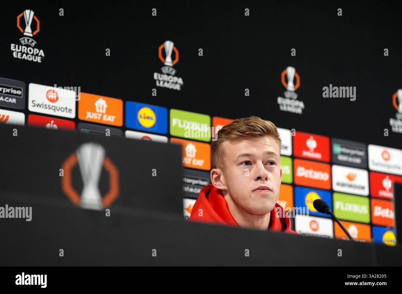 Rangers' Connor Barron during a press conference at Ibrox Stadium ...