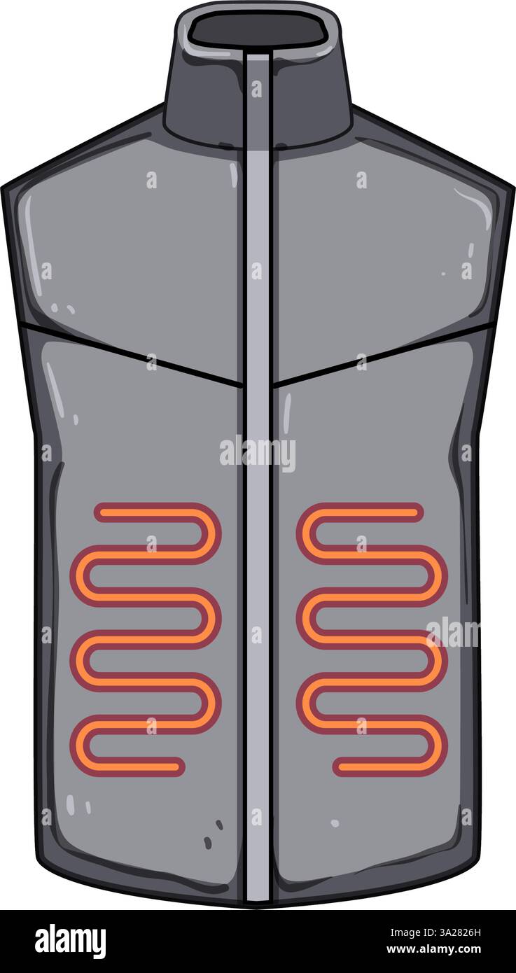 adjustable vest heated cartoon vector illustration Stock Vector Image ...