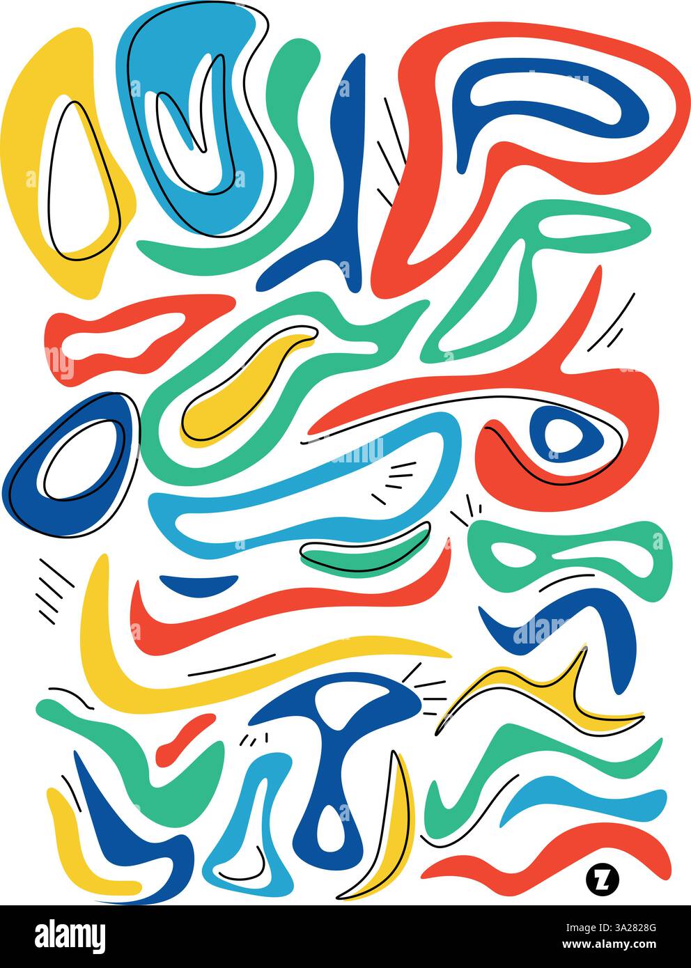 Whimsical pattern of vibrant shapes Stock Vector Images - Alamy