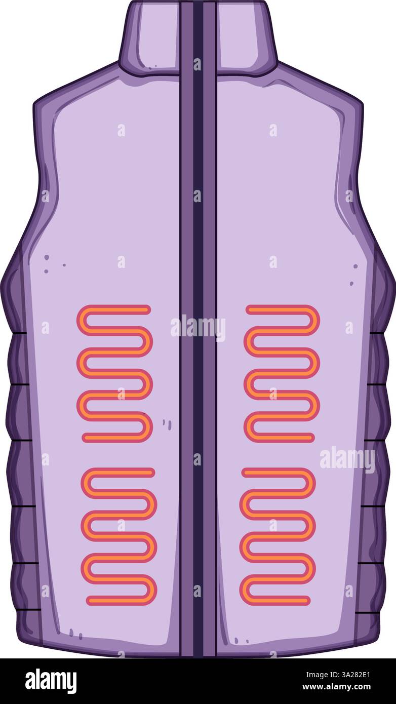 rechargeable vest heated cartoon vector illustration Stock Vector Image ...