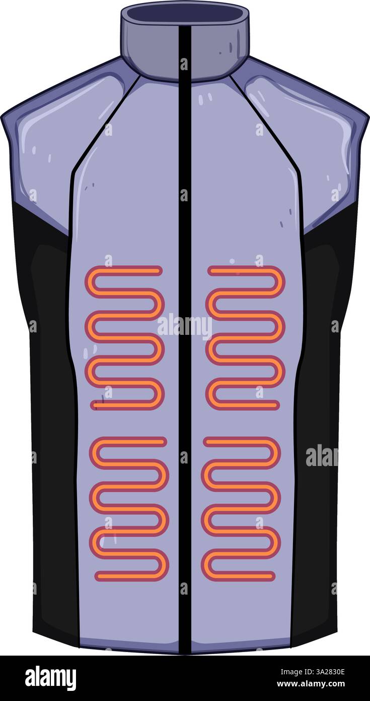 insulation vest heated cartoon vector illustration Stock Vector Image ...