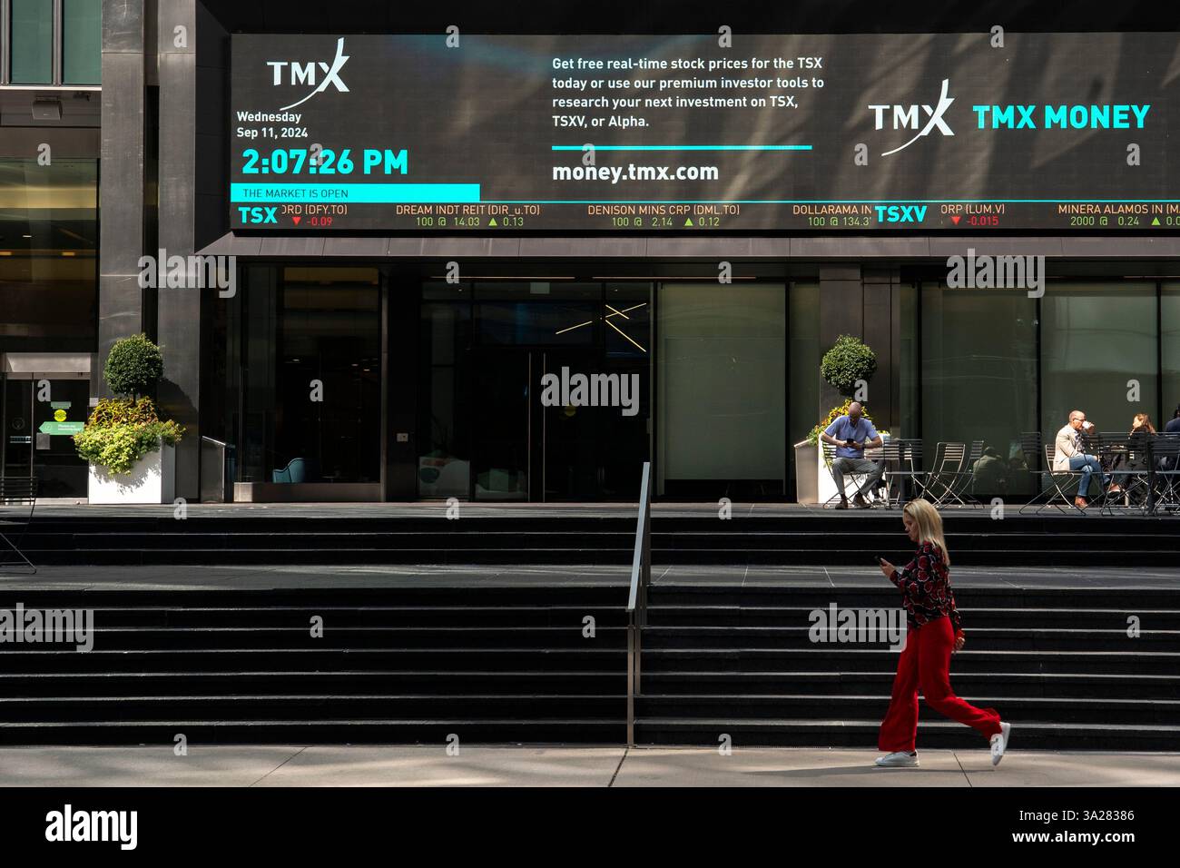 Toronto, Canada. 09th Sep, 2024. A person walks past the TMX Market ...