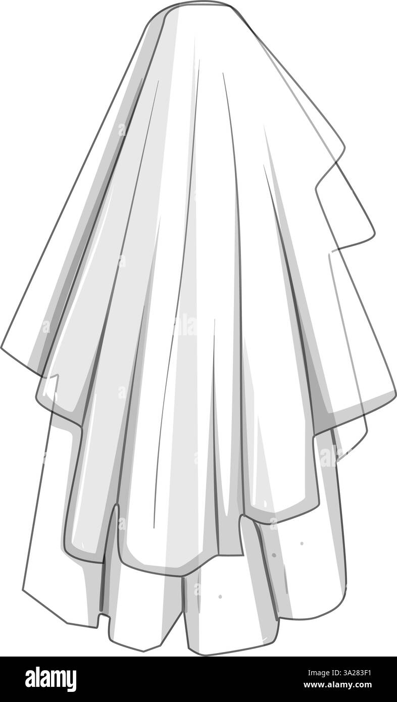 romantic veil bridal cartoon vector illustration Stock Vector Image ...