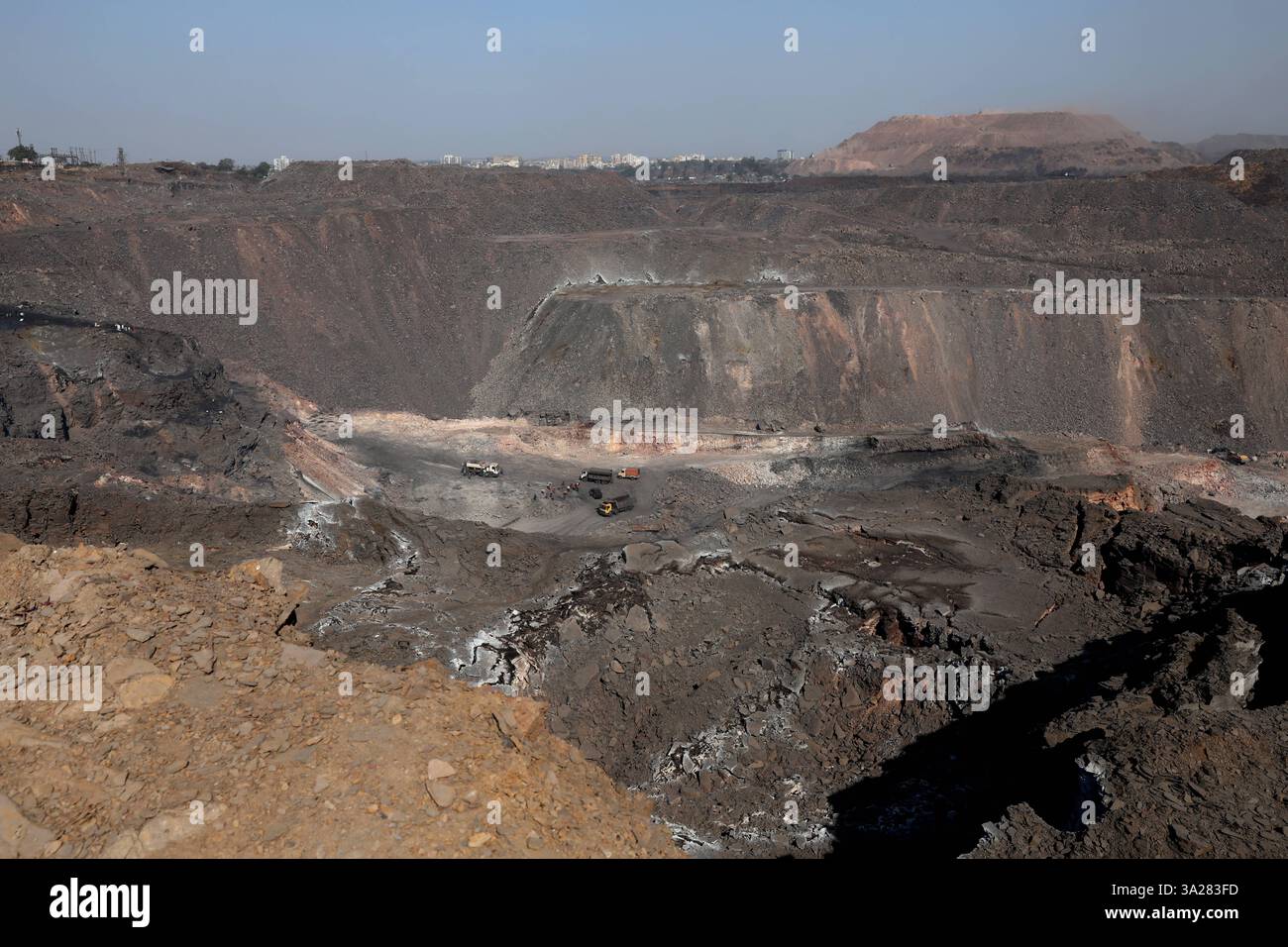 Coal mines of Jharkhand, India An open-cast mine is photographed on the ...