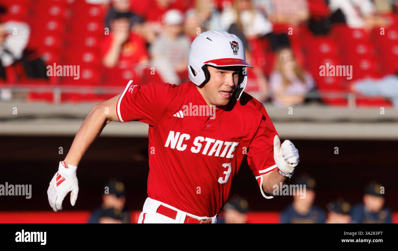 North Carolina State's Ryder Woodson (3) runs to first base during an ...