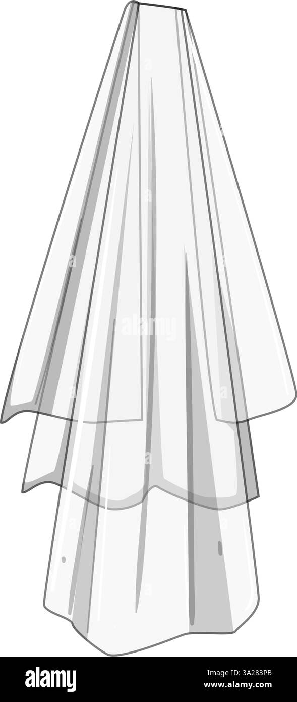 elegant veil bridal cartoon vector illustration Stock Vector Image ...