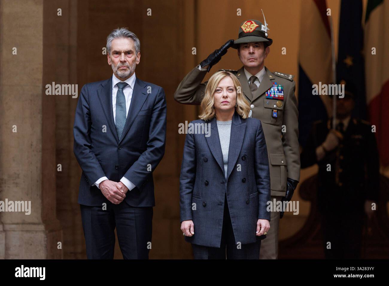 Italy's Prime minister Giorgia Meloni and Prime Minister of the ...